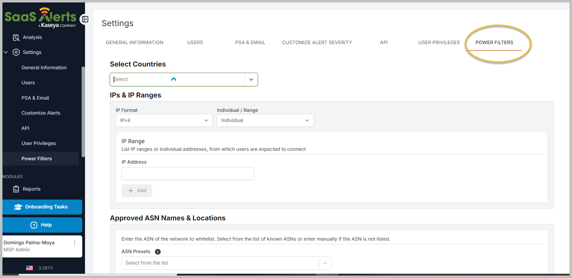Power filters whitelisting logic and explanation