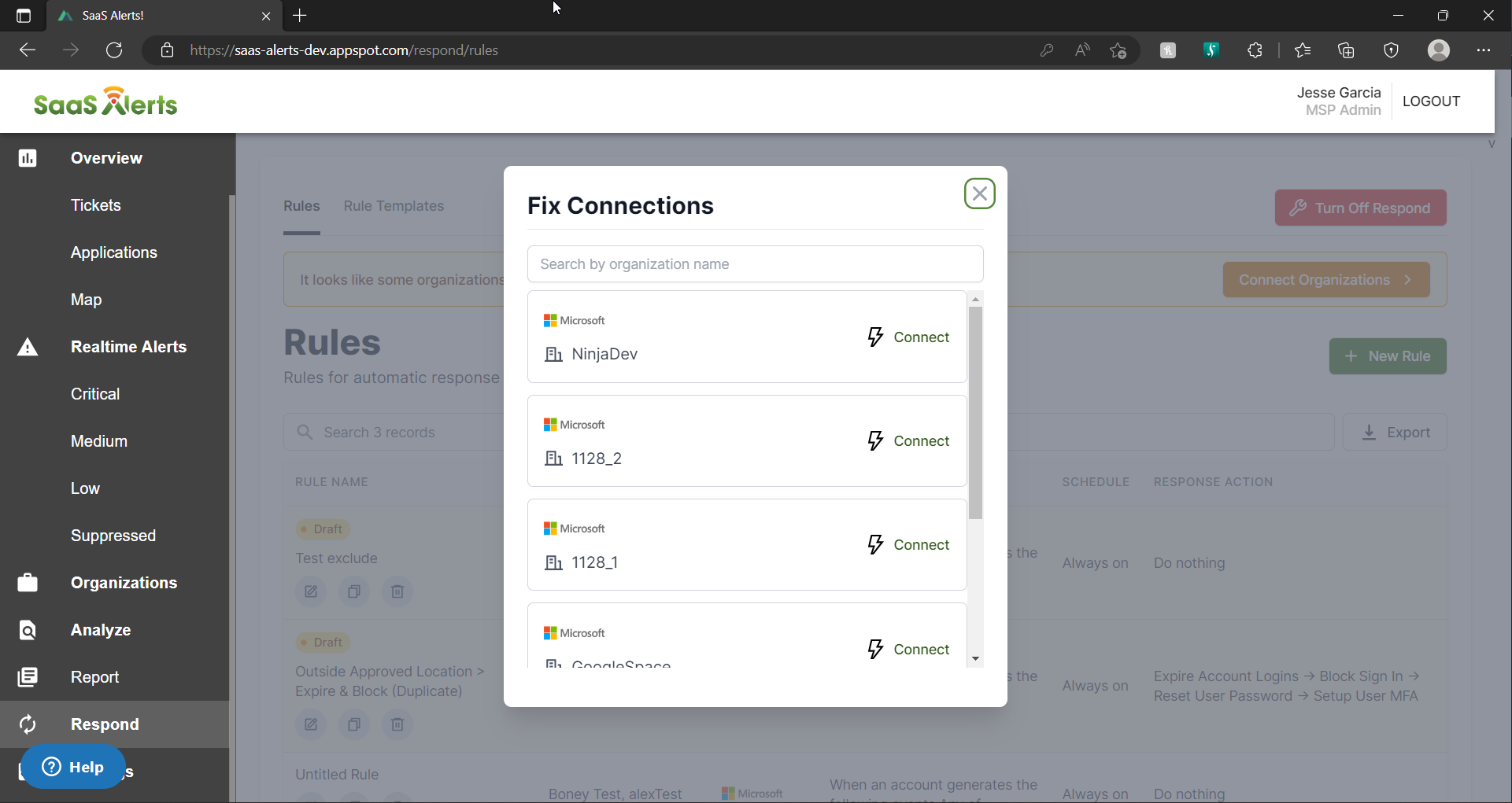 Respond module: Fixing a broken connection